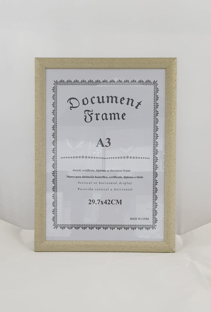 A3 FRAME GOLD GLITTED 42X29.7CM | Macs Gifts