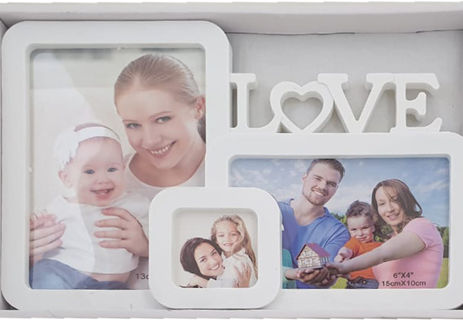 FRAME 3 PHOTO`S LOVE WHITE | Macs Gifts